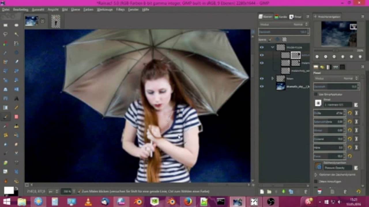 Gimp 2.9.3 Rain speed-art - YouTube