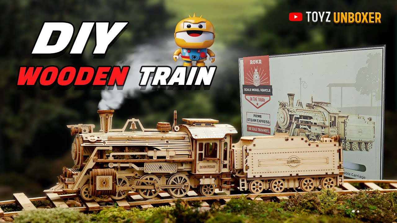 DIY Wooden Steam Engine Kit Unboxing & Assembly | ROKR | Toyz Unboxer ...