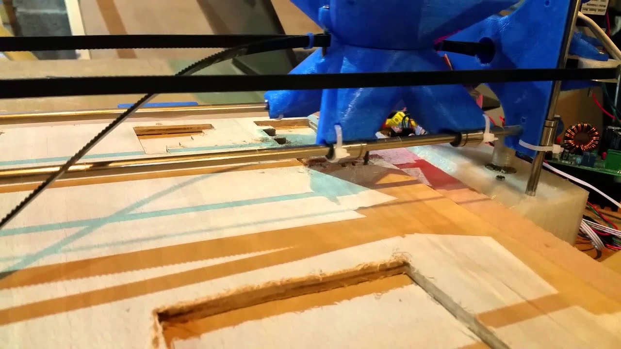 First cuts on a 3D printed CNC milling machine - YouTube