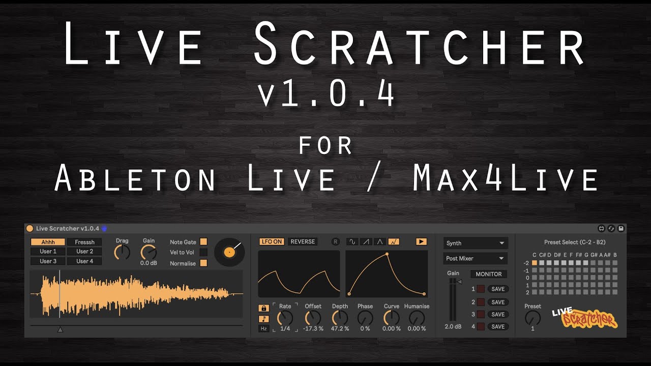 Live Scratcher for Ableton Live / Max4Live - Update 1.0.4 Walkthrough - YouTube