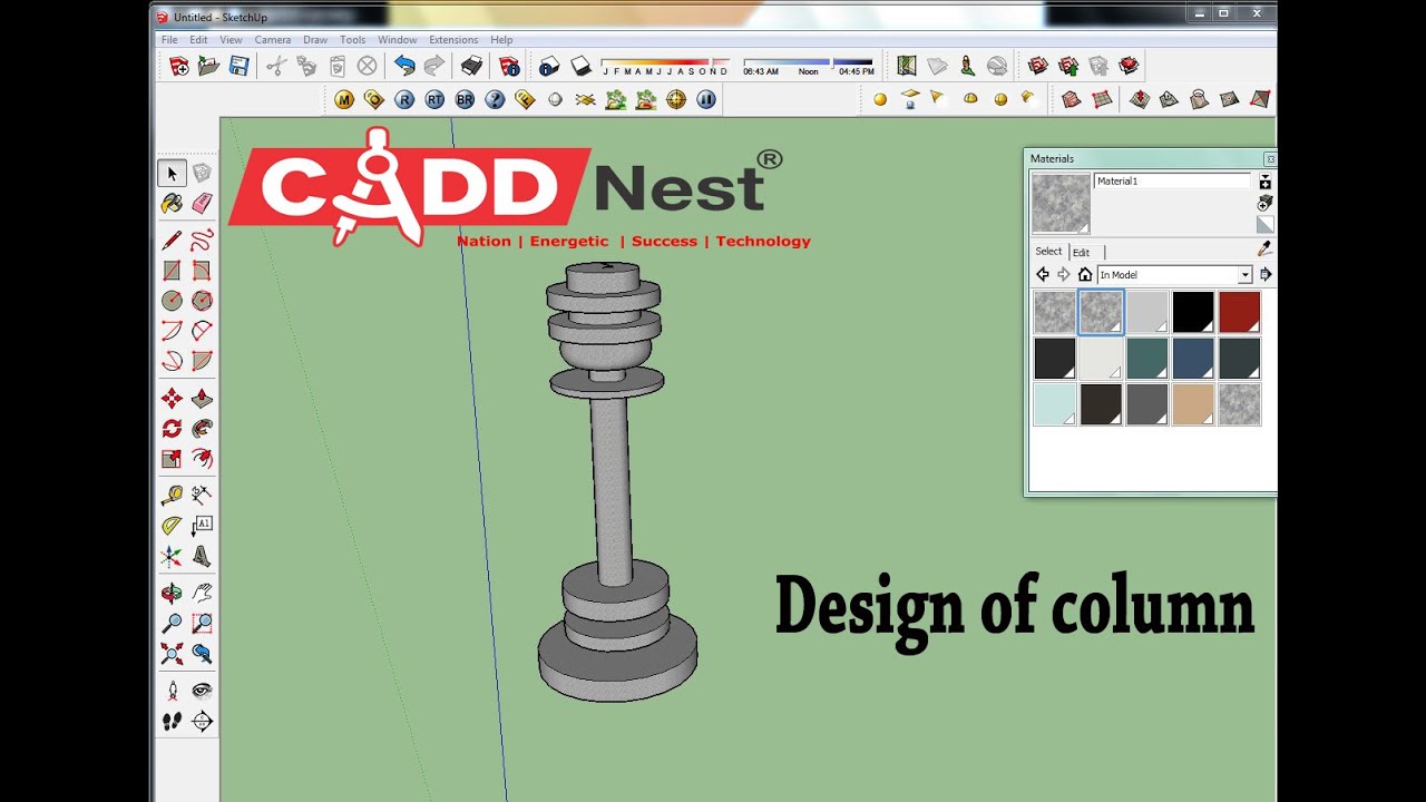Design of column by sketchup - YouTube