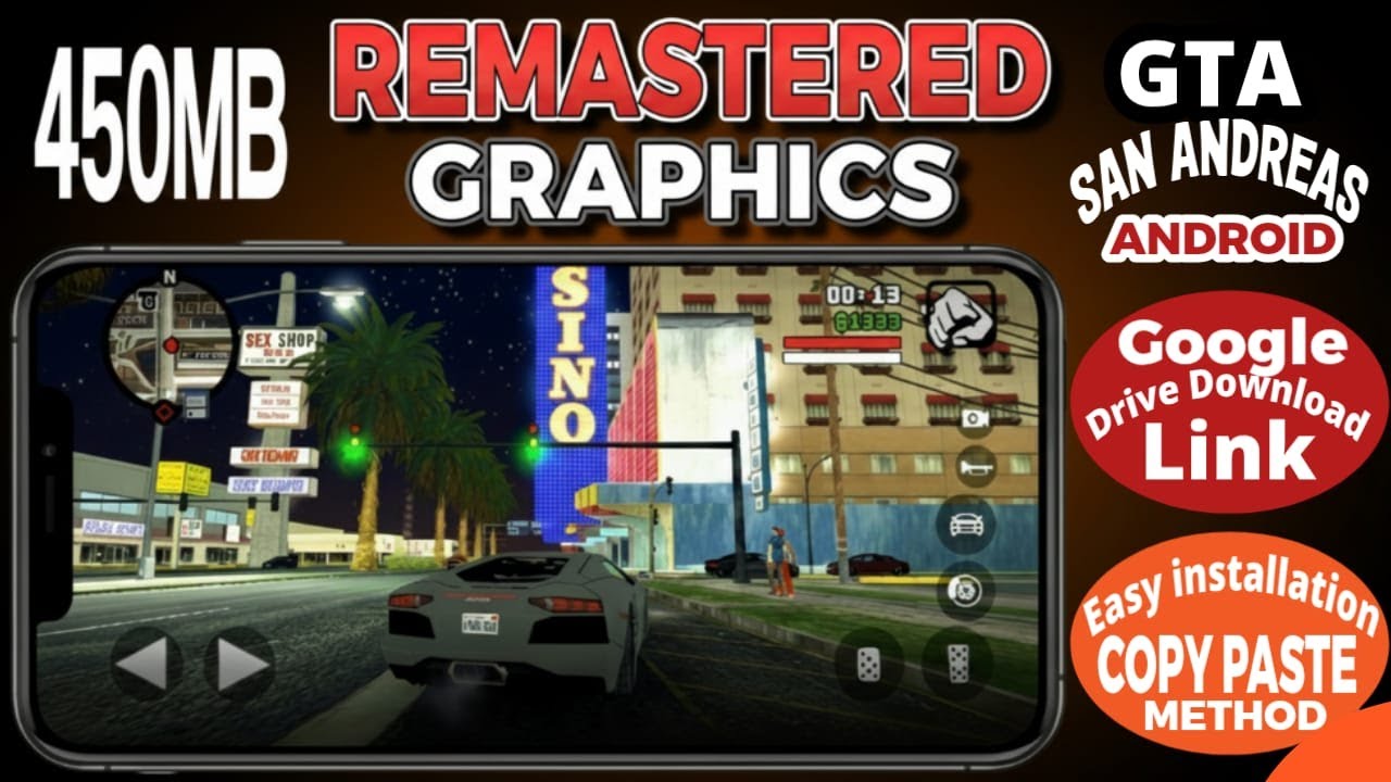 GTA San Andreas Remastered Android 🔥 | 200+ Cars Modpack | Extreme ...