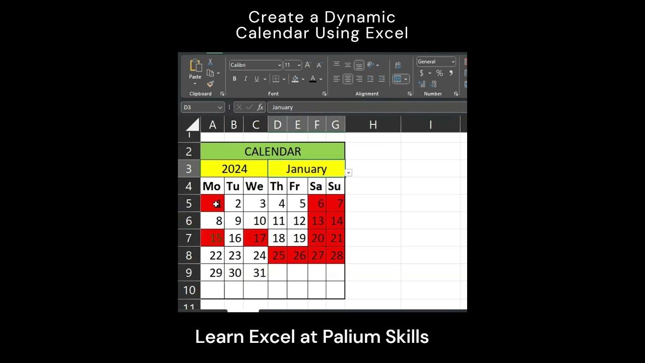 How to Create a Dynamic Calendar| Learn Excel with the Excel Experts - YouTube