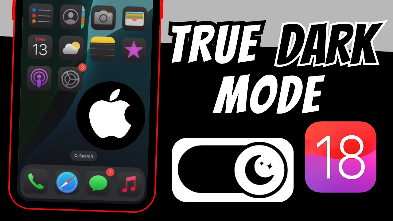 How to Enable True Dark Mode on iPhone iOS 18 - YouTube