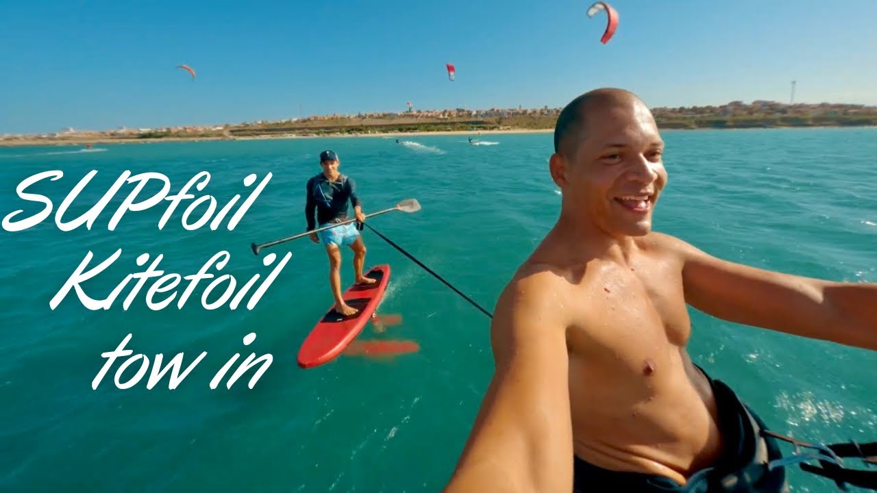 Kite foil TOW IN Supfoil downwind 4K - YouTube
