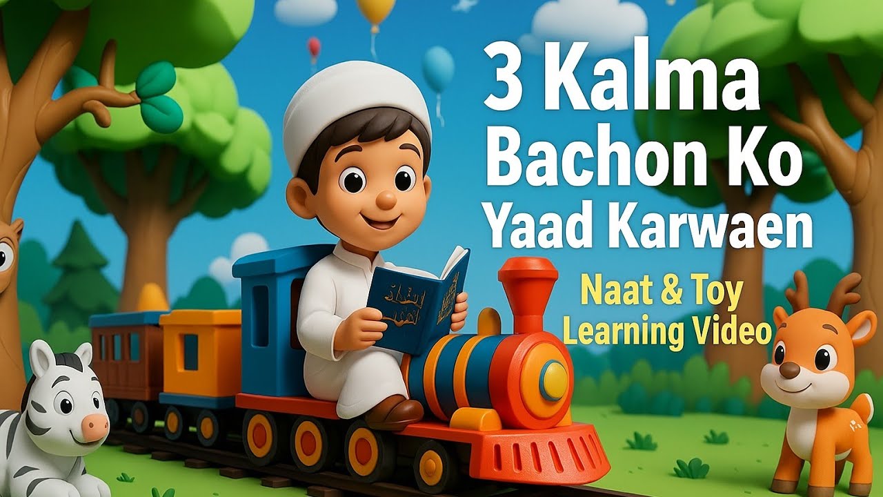 3 Kalma for Kids | Teesra Kalma Naat with Toys | Islamic Learning Video ...
