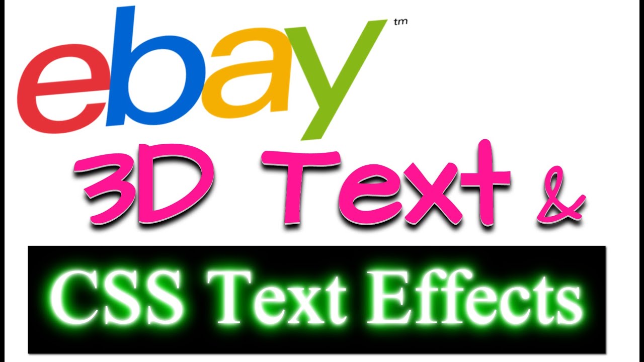 How To Make 3D Text & CSS Text Effects For eBay Auction Templates - YouTube