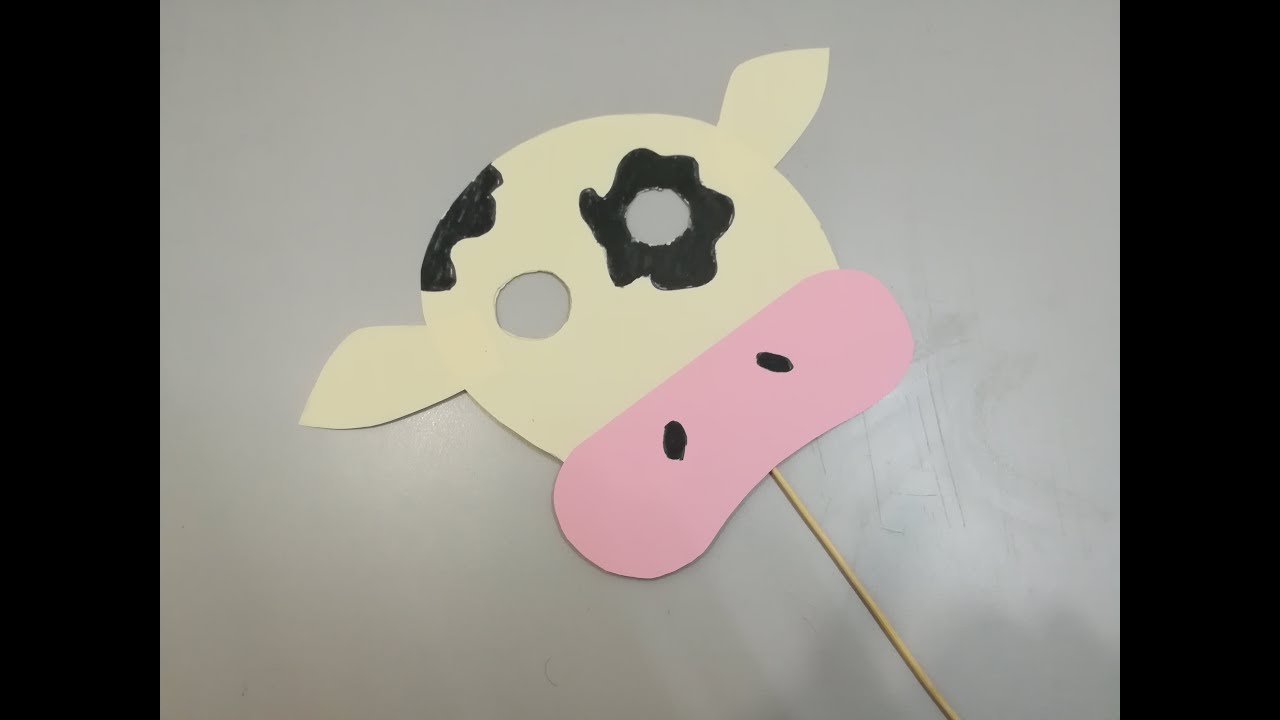 Make a cow mask for children | Making cow mask - YouTube