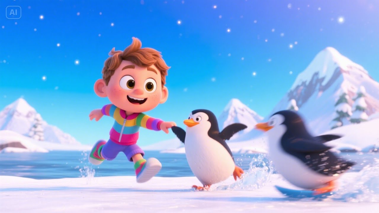 Little Penguins Slide on the Ice | Penguin Action Song for Kids ...