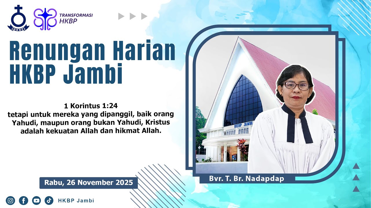 Renungan Harian HKBP Jambi, Rabu 26 November 2025 - YouTube