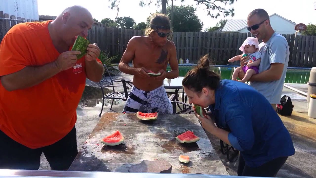 Practice Watermelon Eating Contest - YouTube