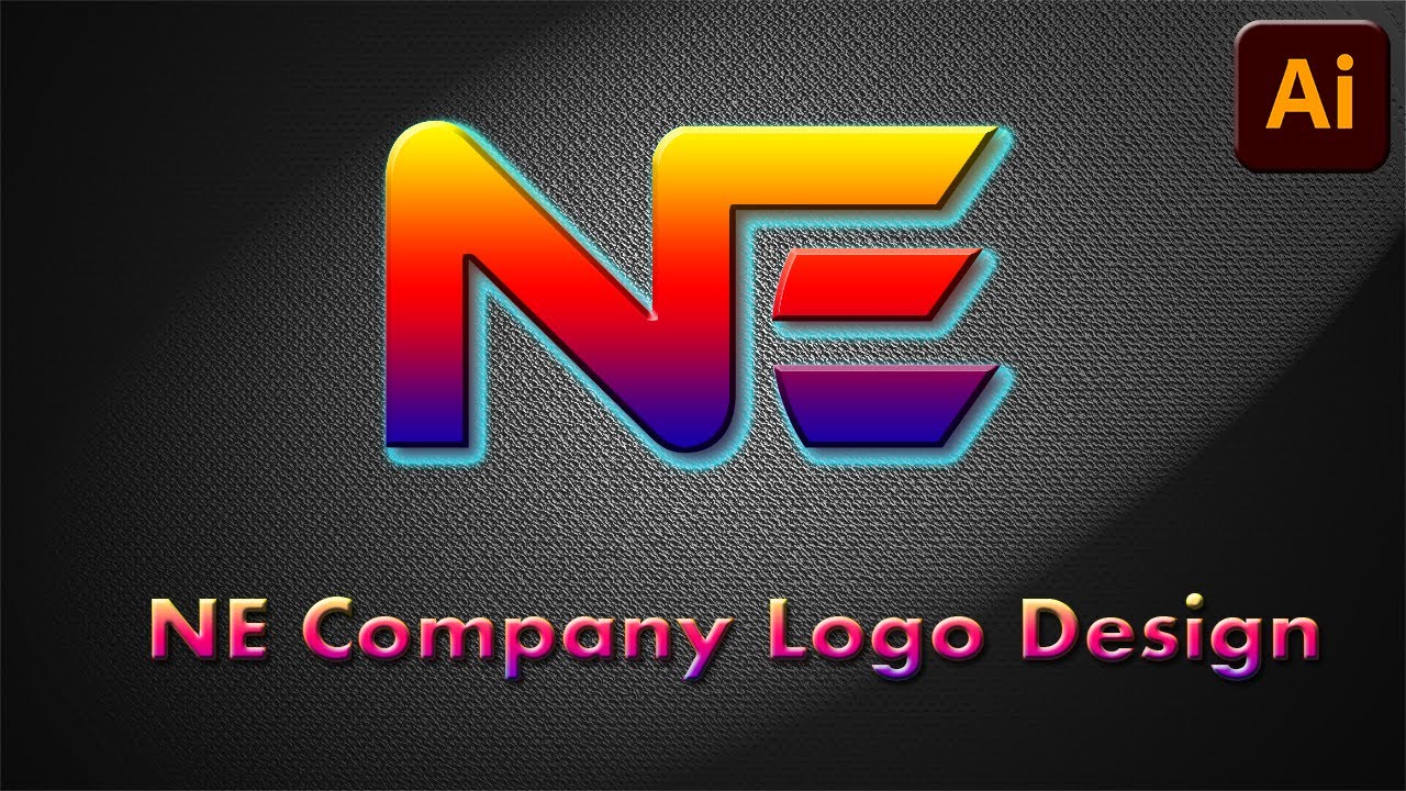 ( NE ) Company Logo Design Simple Logo illustrator | How to design a ...