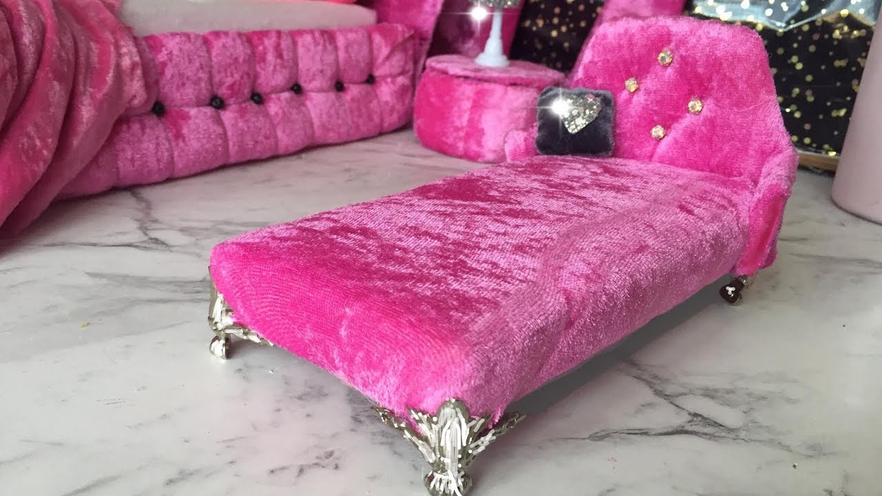 Miniature Princess Chaise Lounge Sofa DIY.Upholstered Chesterfield ...