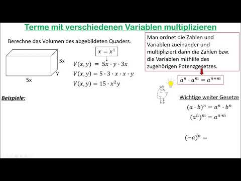 Terme mit verschiedenen Variablen multiplizieren - YouTube