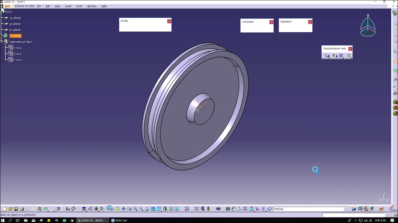 [Adlamlab][Catia Part design] 3-8 Practice _ wheel - YouTube
