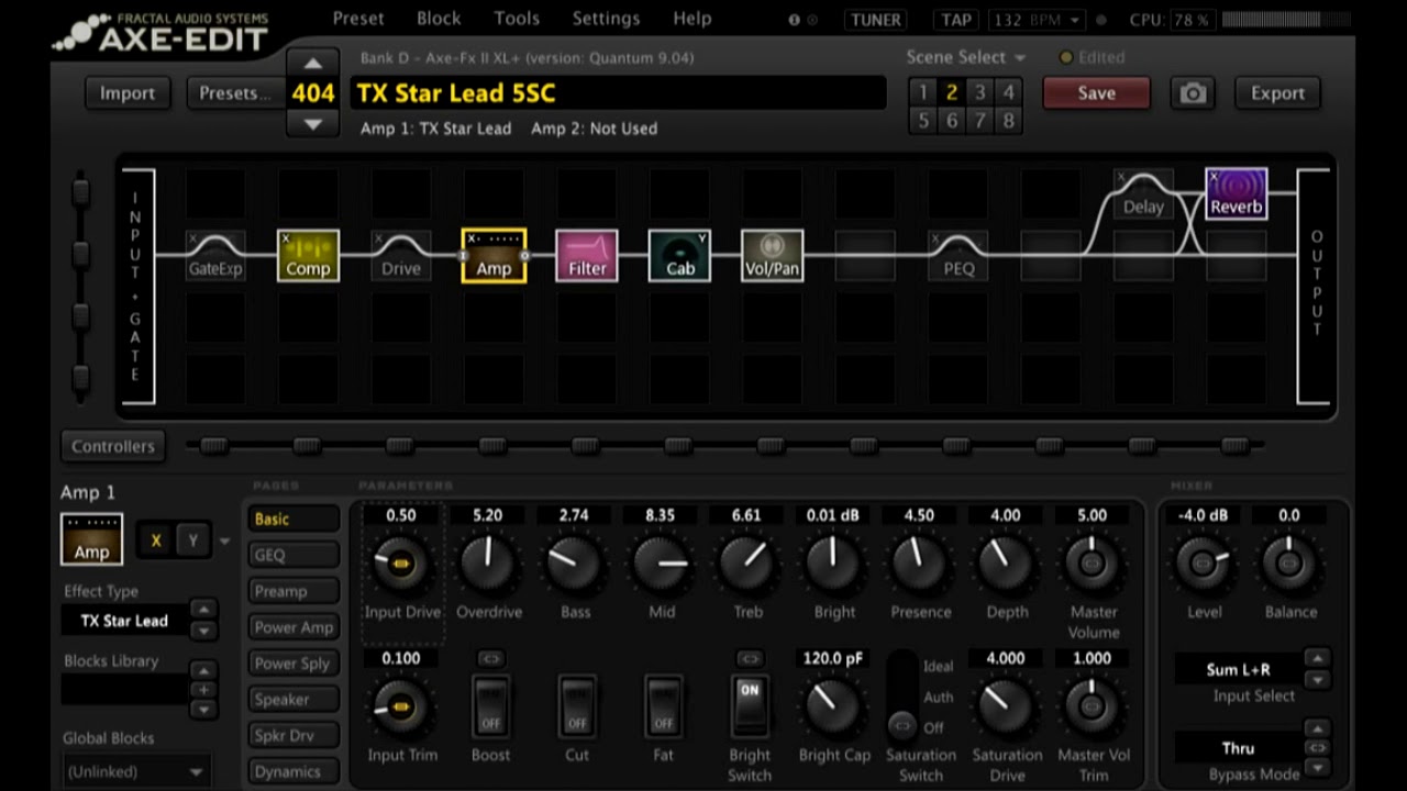 Axe Fx II - "5 scenes presets" Q9.04 update - YouTube