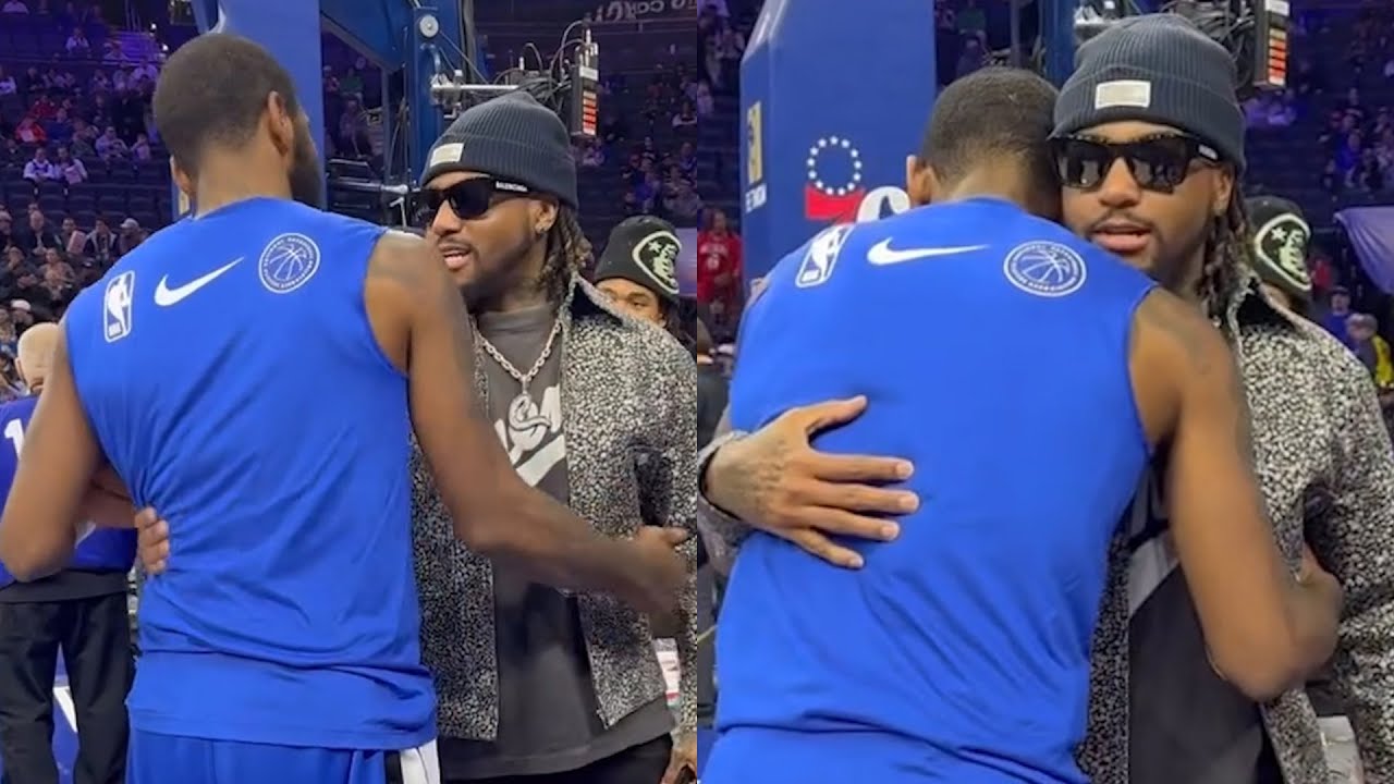 Kyrie Irving's Reaction When DeSean Jackson Surprised Him before Game ...