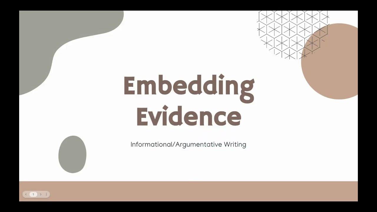 Embedding Evidence - Informational Argumentative Writing - YouTube