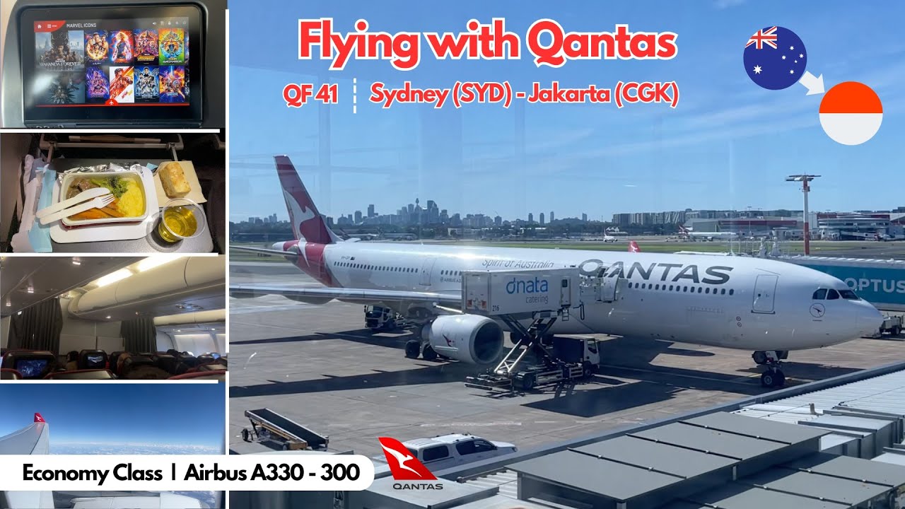Qantas Flight Review | QF41 | Airbus A330-300 | SYD to CGK | Economy ...