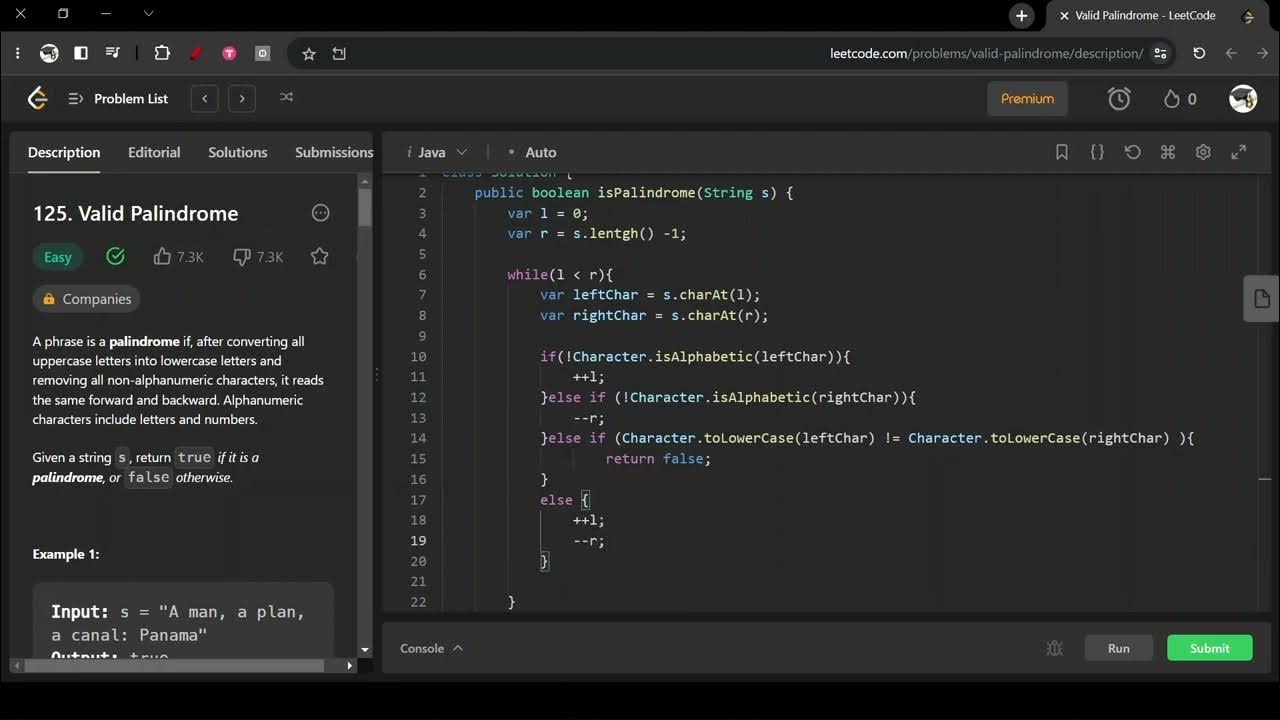 Two Pointers - leetcode 125. Valid Palindrome 2 דרכי פיתרון - YouTube