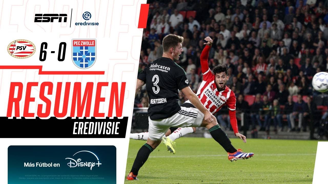 Resumen I PSV 6-0 PEC Zwolle I Eredivisie I Doblete de Ricardo Pepi ...