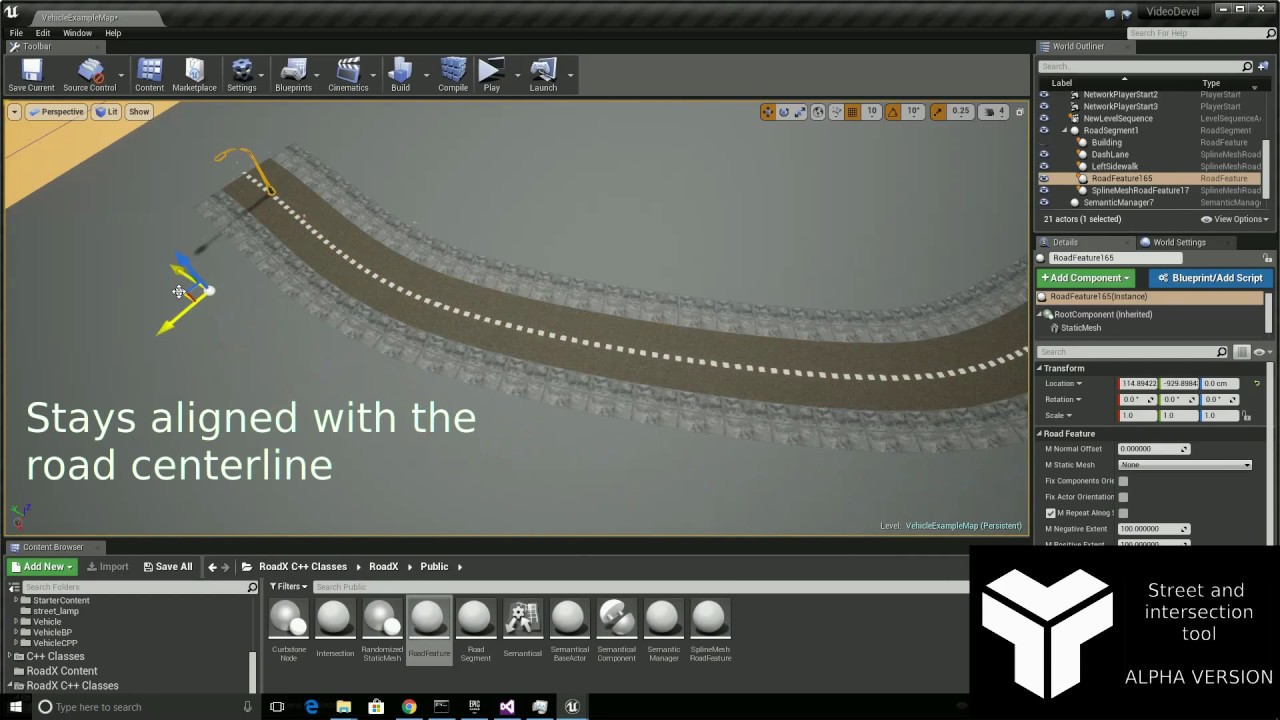 Street and intersection plugin for Unreal Engine 4 (street element ...