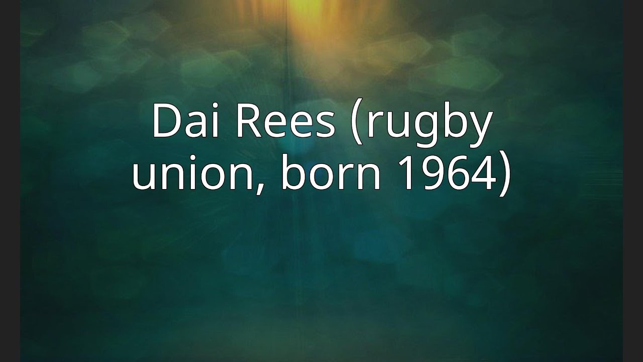 Dai Rees (rugby union, born 1964) - YouTube