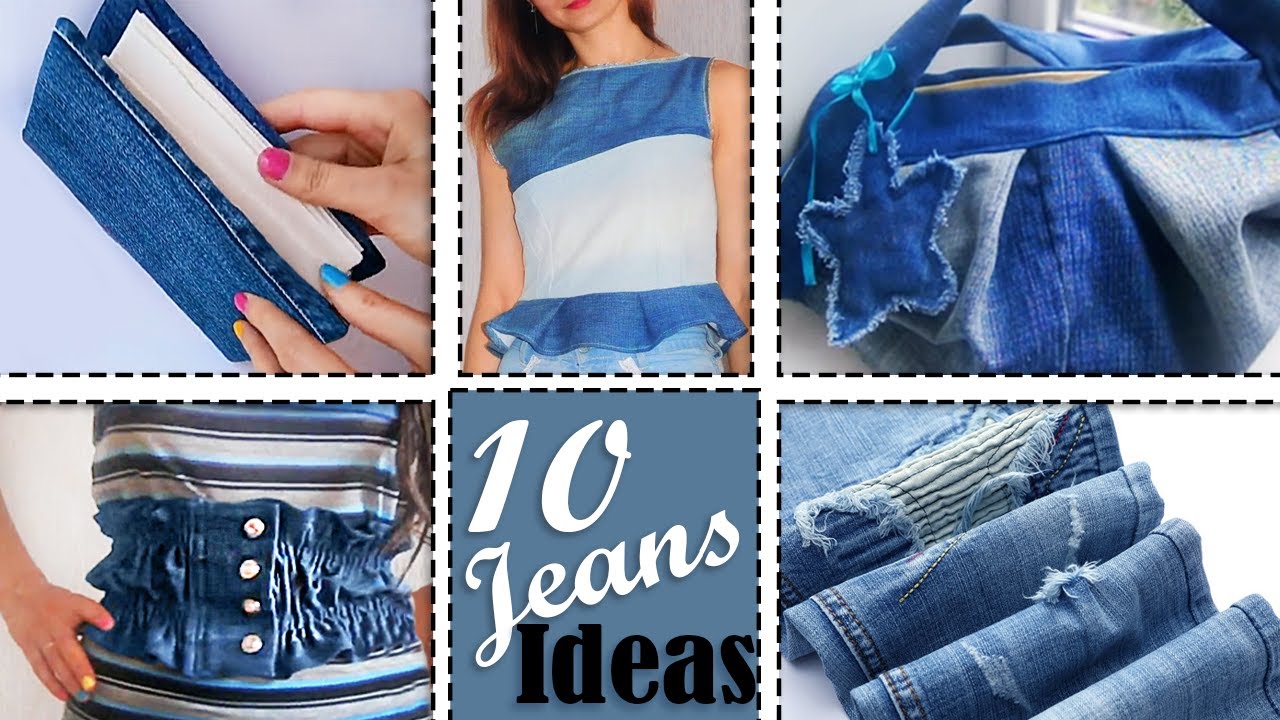 😍👖10 THE BEST DIY COLLECTION FOR OLD JEANS RECYCLE & TRANSFORMS ...