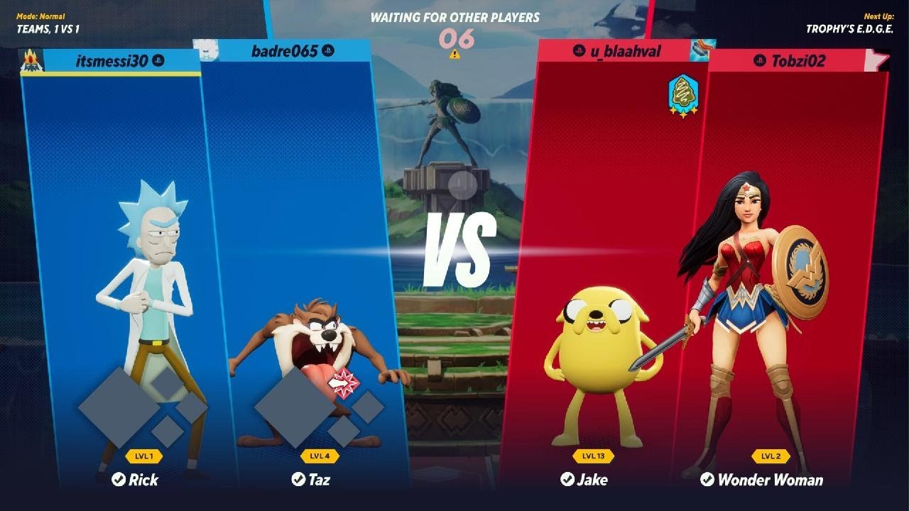 MultiVersus rick and taz vs jake and wonder woman - YouTube