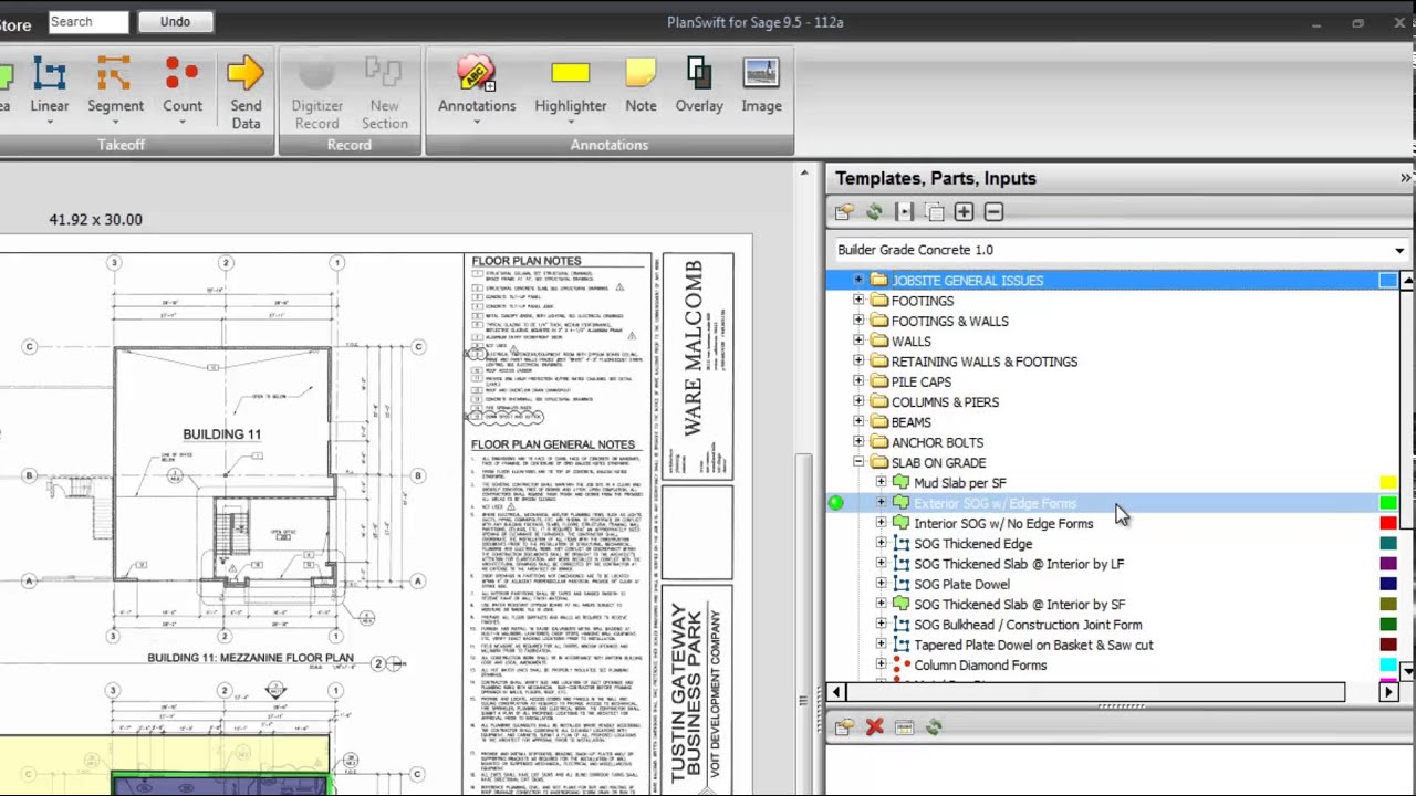Planswift Builder Grade Concrete - 02 List of Assemblies - YouTube