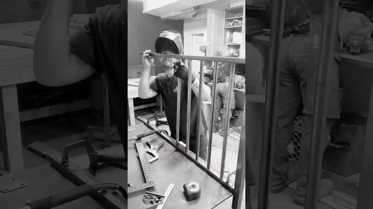 Custom metal railing in hyperspeed! #welding - YouTube