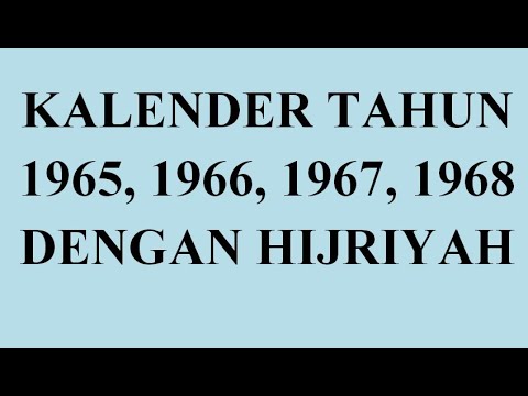 Kalender Tahun 1965, 1966, 1967, 1968, Lengkap dengan Tahun Hijriyah ...