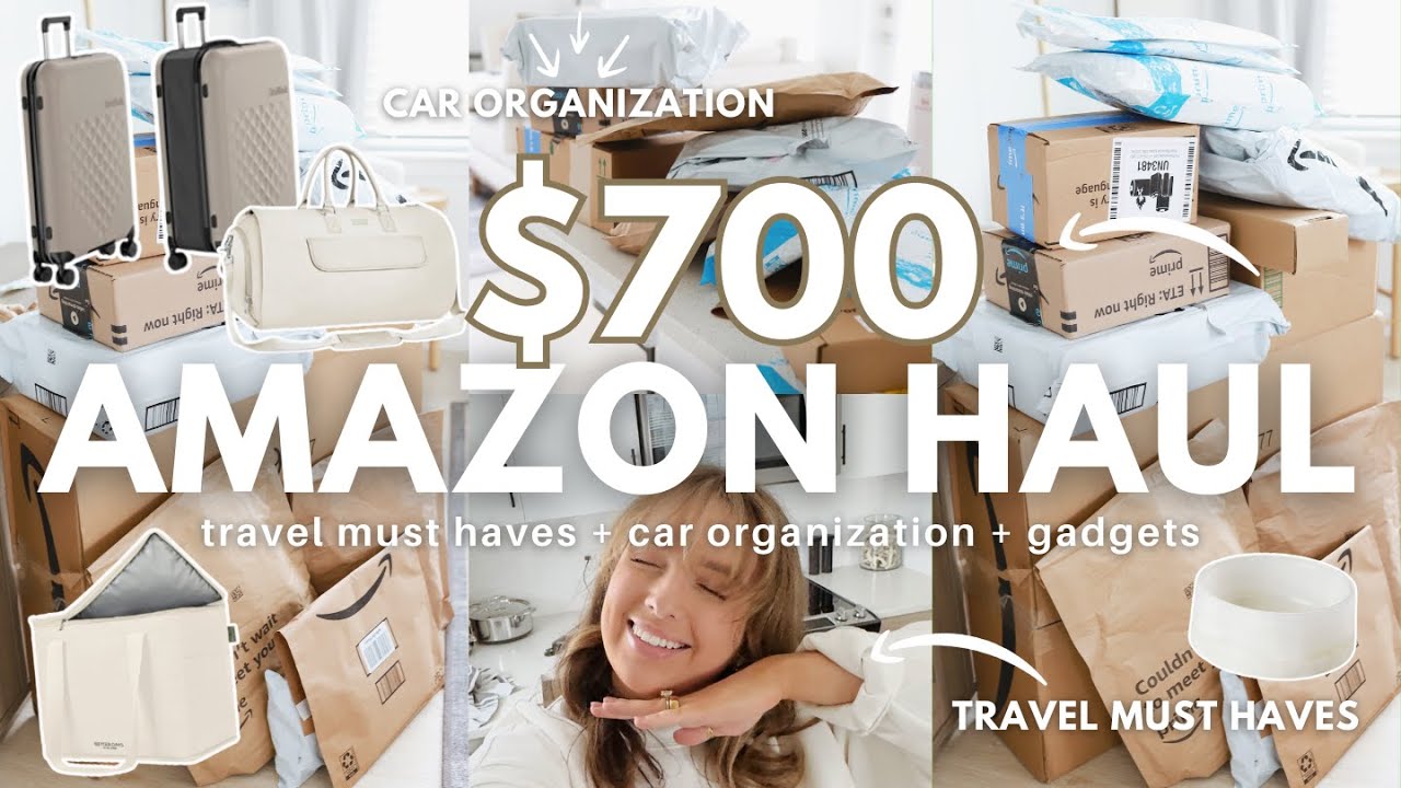 $700 Amazon Unboxing: travel must haves + car organization + amazon ...