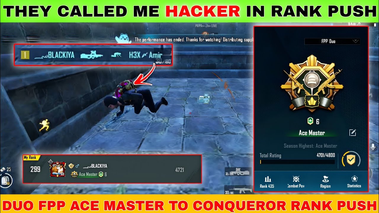 They called me hacker | duo fpp conqueror rank push | tier Ace master # ...