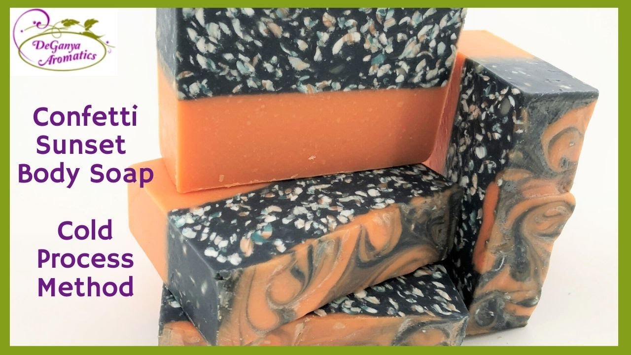 Confetti Sunset Body Soap - Cold Process Method - YouTube