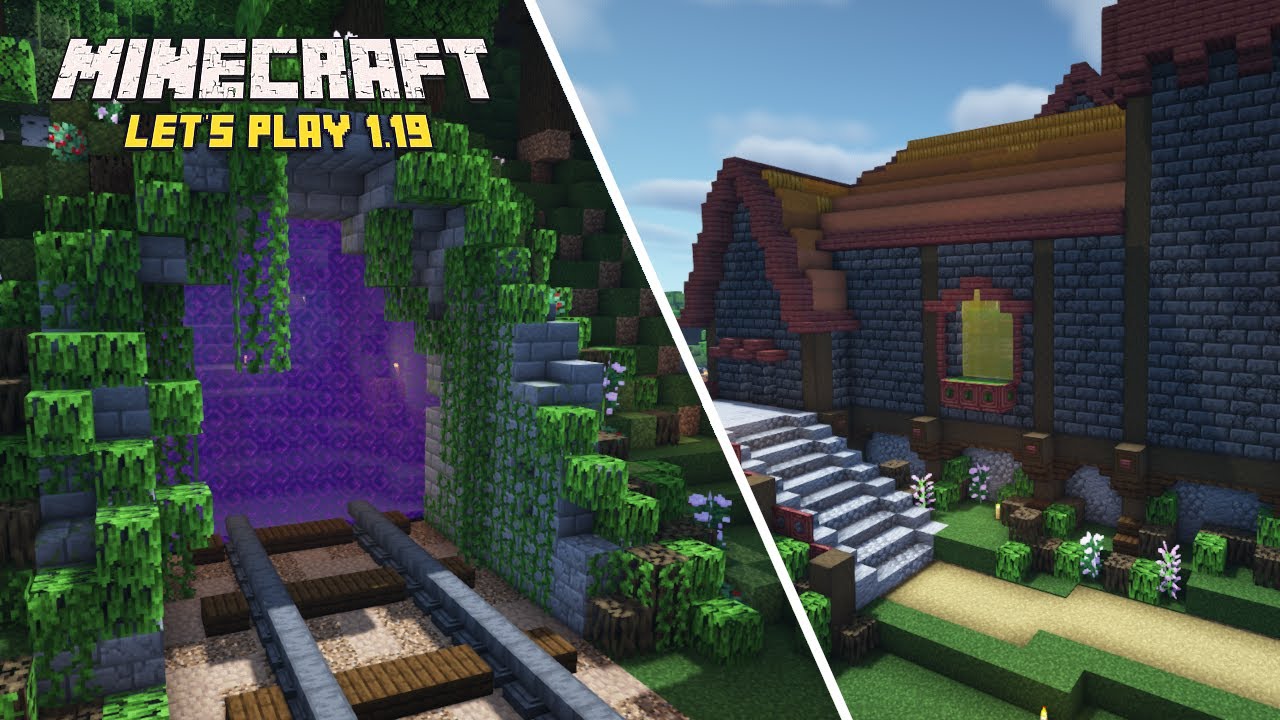 I Built a Nether Portal Train Tunnel | Minecraft Let's Play 1.19 - YouTube
