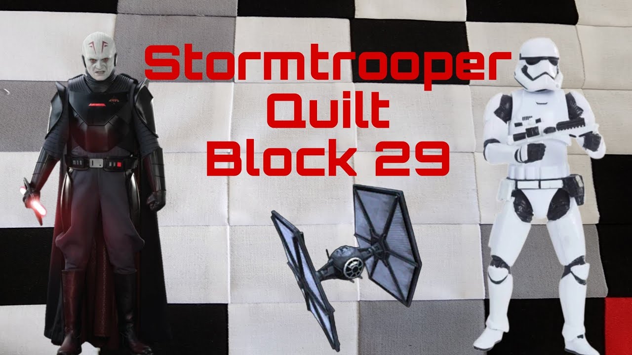 Watch me sew block 29 of the Stormtrooper Quilt - YouTube