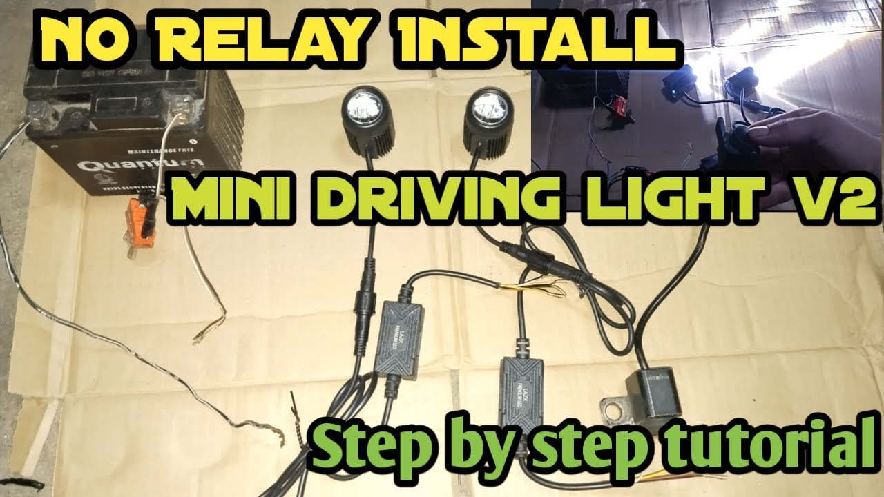 No Relay Install Mini driving light v2 Step by step tutorial.. - YouTube