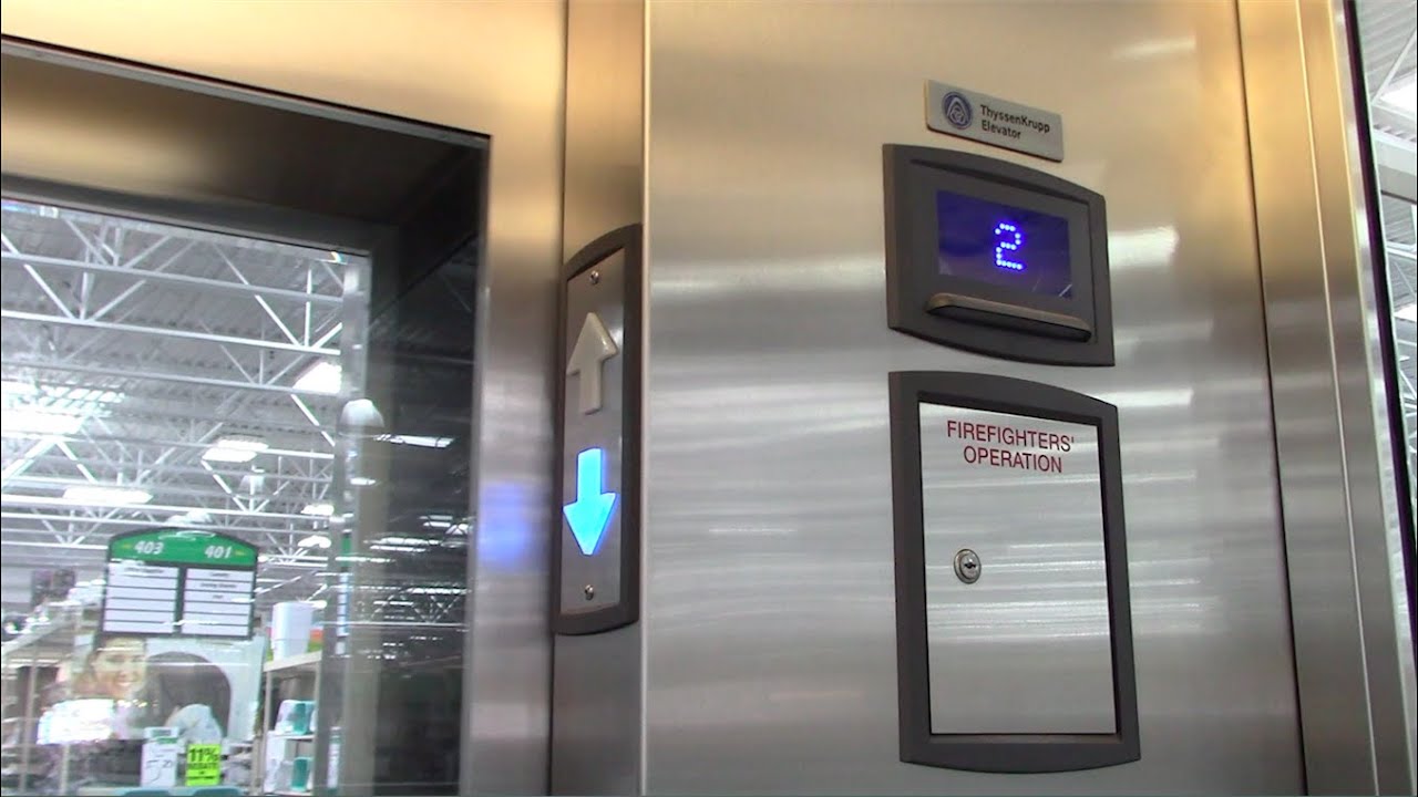 ThyssenKrupp Hydraulic Glass Elevators @ Menards in Waukesha, WI - HD ...