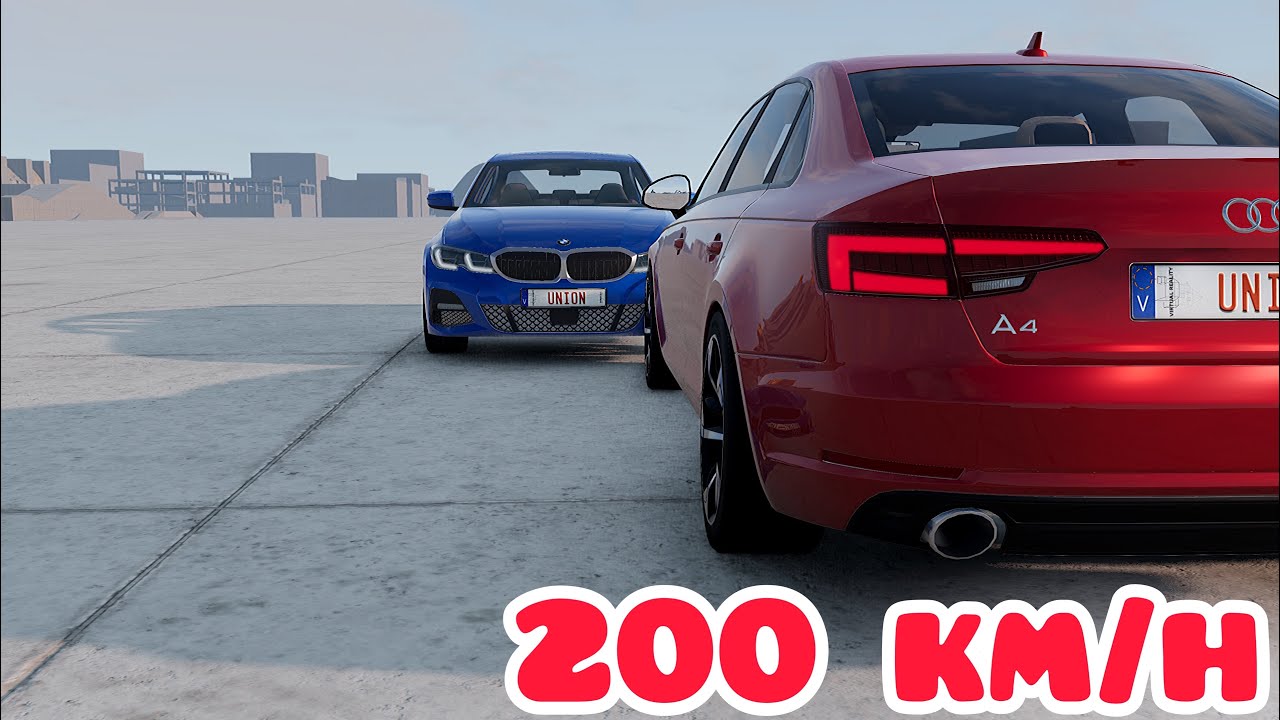 BMW 3 Series G20 vs Audi A4 B9 8W 💥 200 km/h (each one) 💥 BeamNG.drive ...