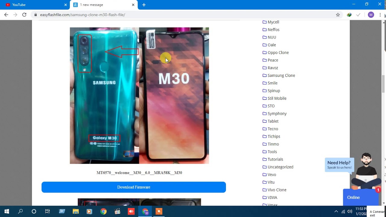 Download Samsung Clone M30 Flash File Firmware - YouTube