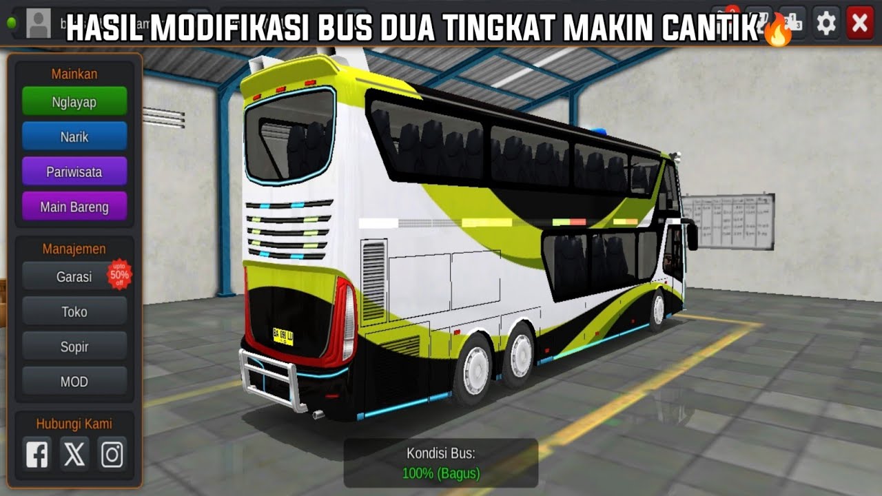 HASIL MODIFIKASI BUS DUA TINGKAT BIMASENA SDD | JADI MAKIN CANTIK PART ...