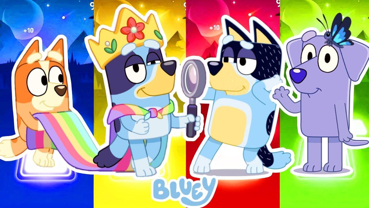 Bluey 🎶 Bluey 🆚 Bluey 🆚 Bluey 🆚 Bluey Tiles Hop EDM Rush - YouTube