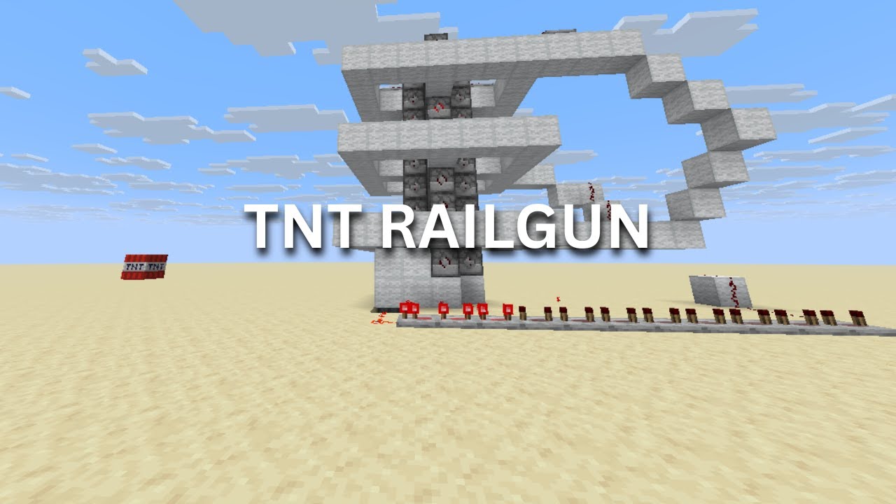 How to make a Redstone TNT Railgun in Minecraft - YouTube