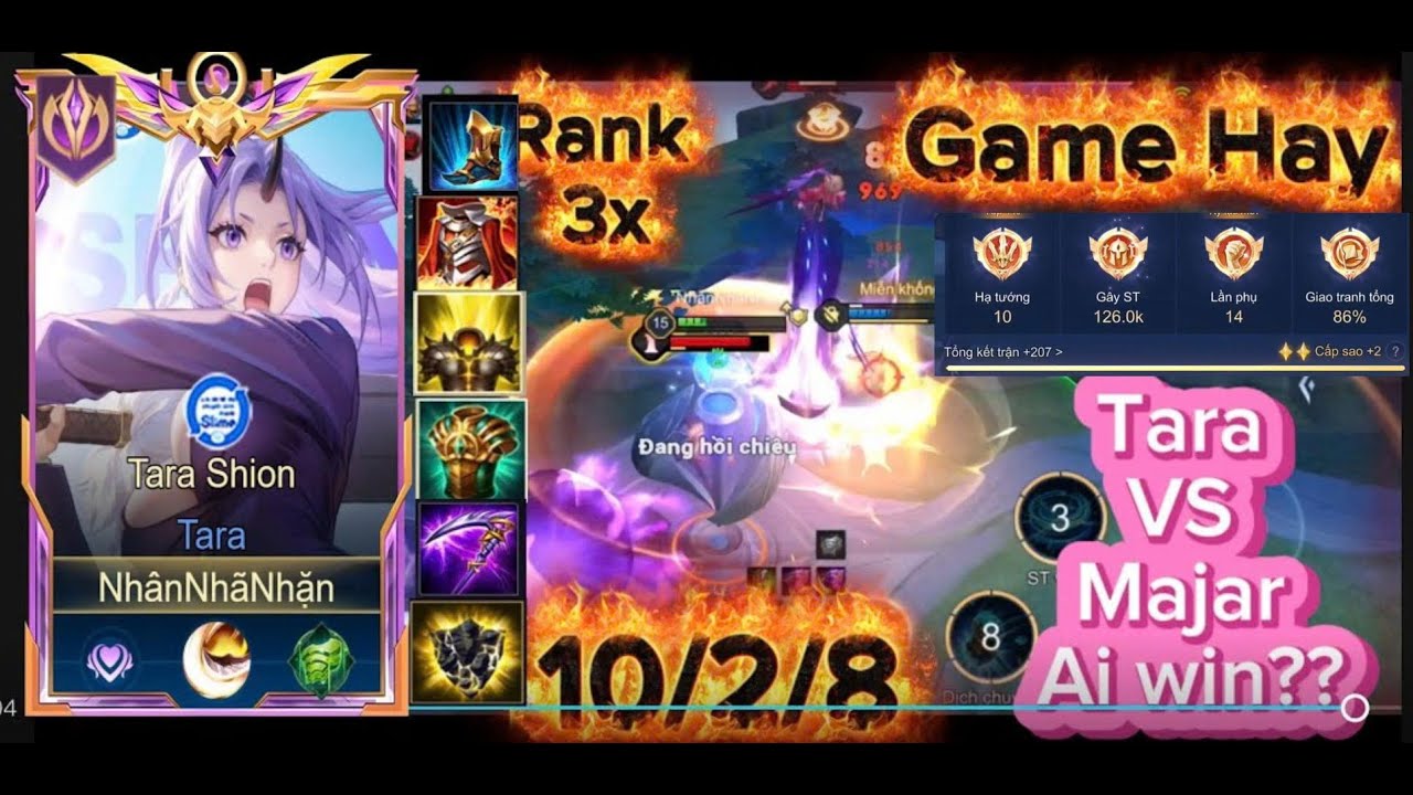 (Game hay Full Trận)Tara đối đầu Majar cân luôn cả Rừng team bạn, lụm ...