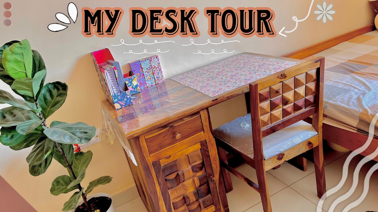 DESK TOUR🌷;Aesthetic Desk study table tour 2023;Organized study table ...