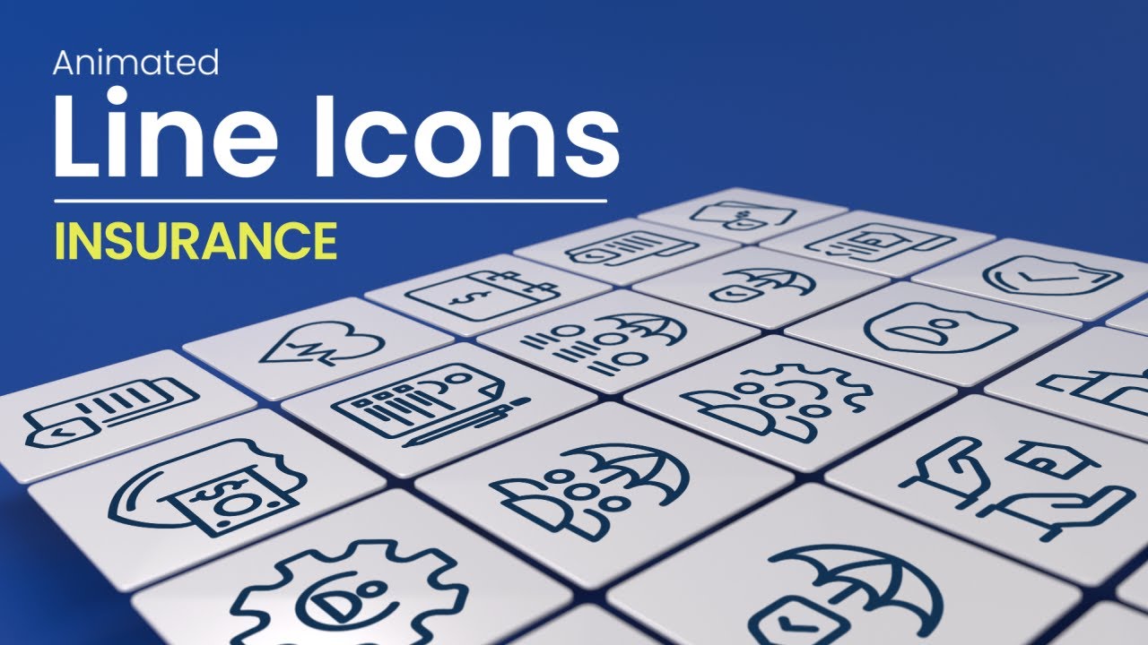 50 Animated Insurance Line Icons - After Effects - YouTube