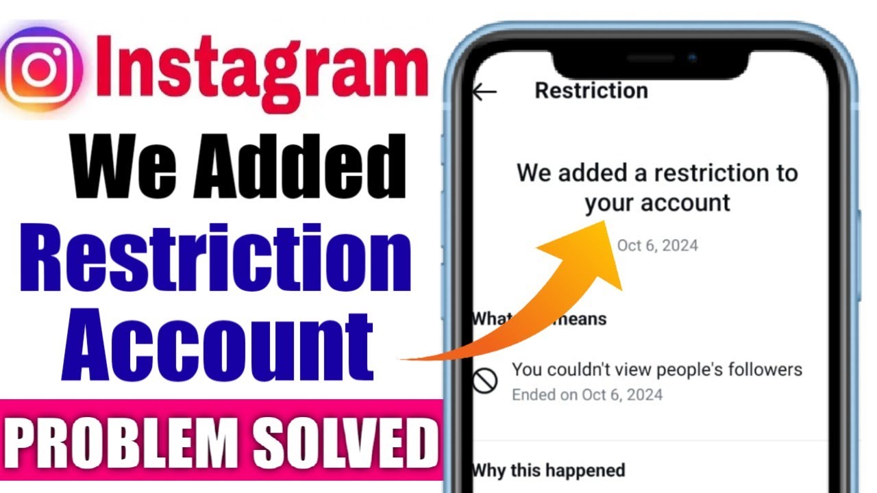 We added a restriction to your account Instagram | How to solve ...