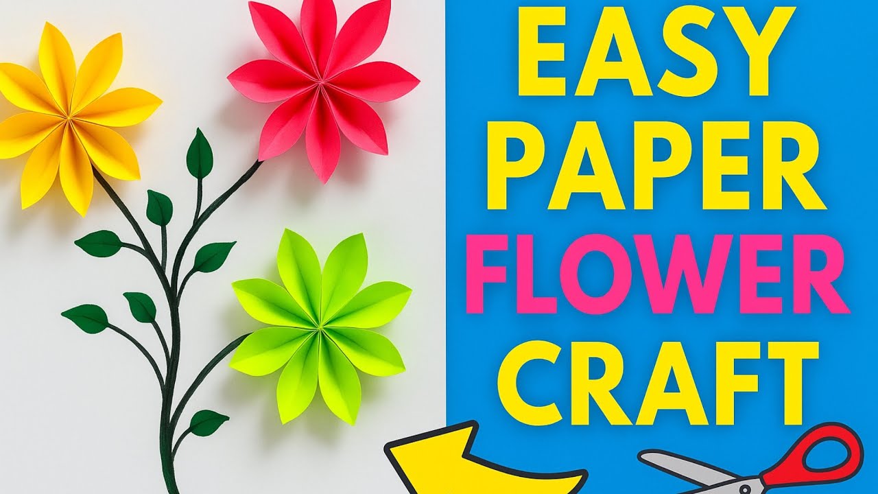 Easy Color Paper Flower Craft | DIY Paper Cutting & Drawing Tutorial 🌸 ...