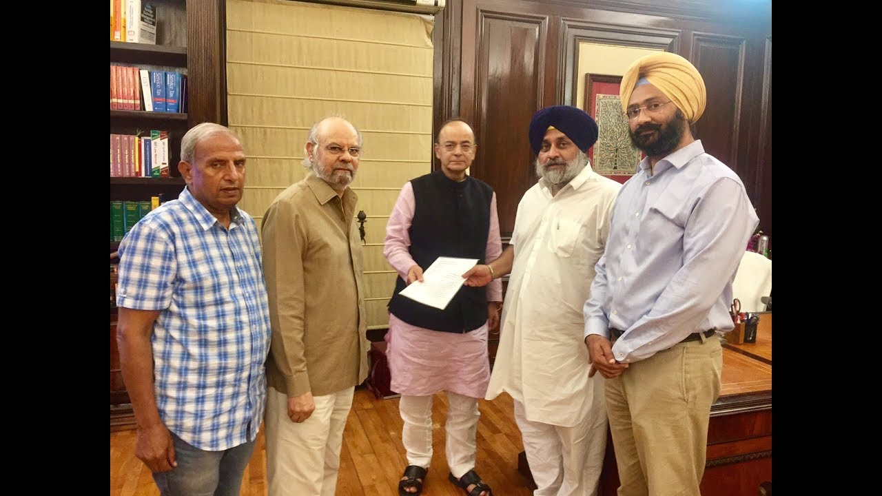 SAD President Sukhbir Singh Badal meets FM Arun Jaitely - YouTube